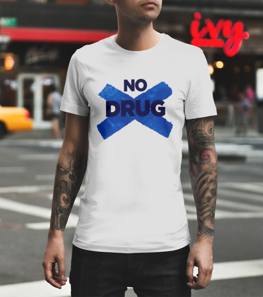 Maradona No Drug Blue Cross Message T-Shirt