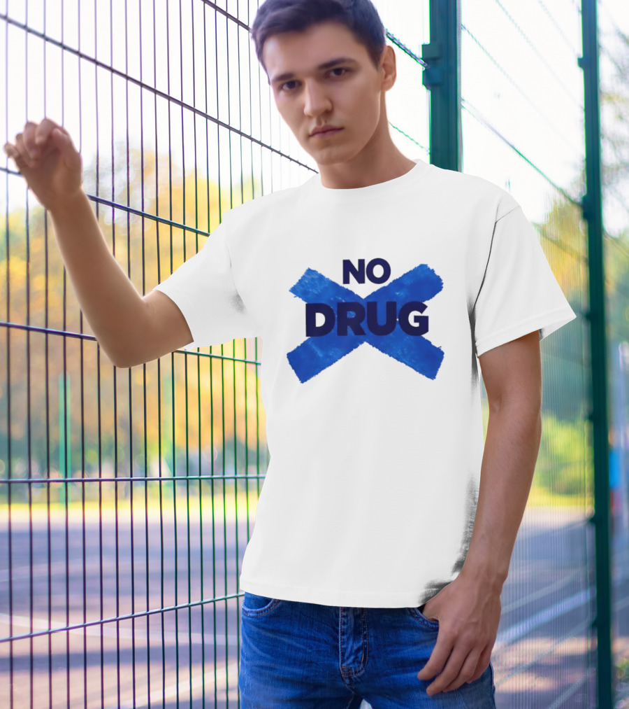Maradona No Drug Blue Cross Message T-Shirt