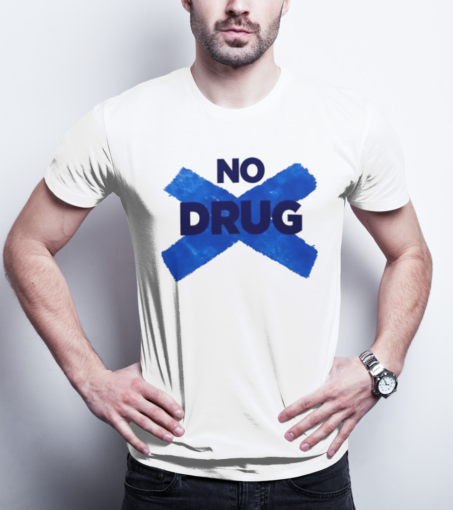 Maradona No Drug Blue Cross Message T-Shirt