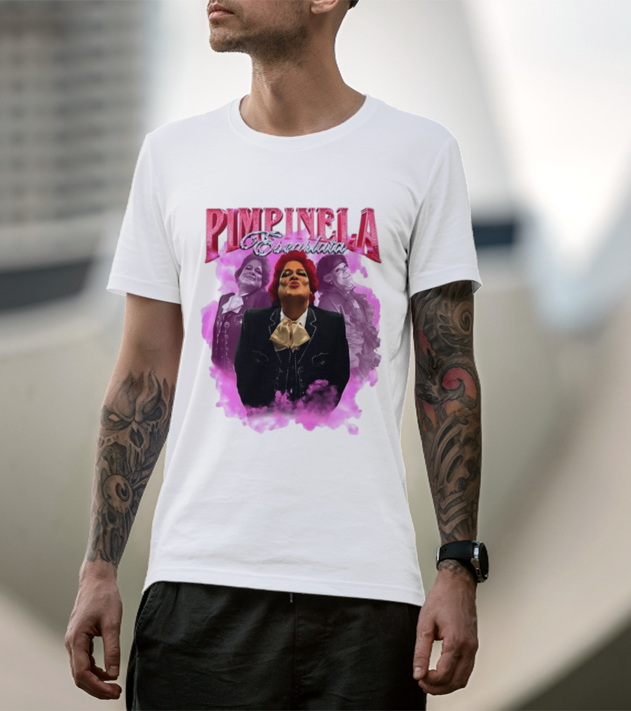 Pimpinela Escarlata Kissing Pose With Pink Smoke Backdrop T-Shirt