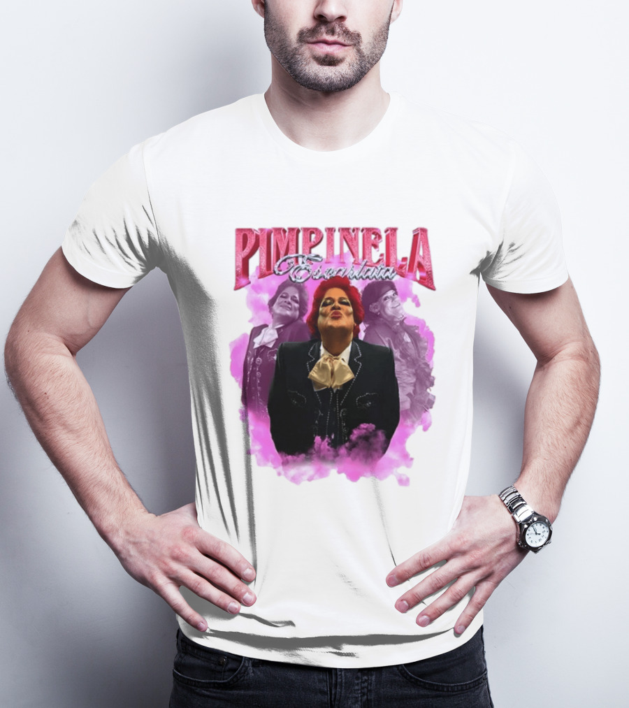 Pimpinela Escarlata Kissing Pose With Pink Smoke Backdrop T-Shirt