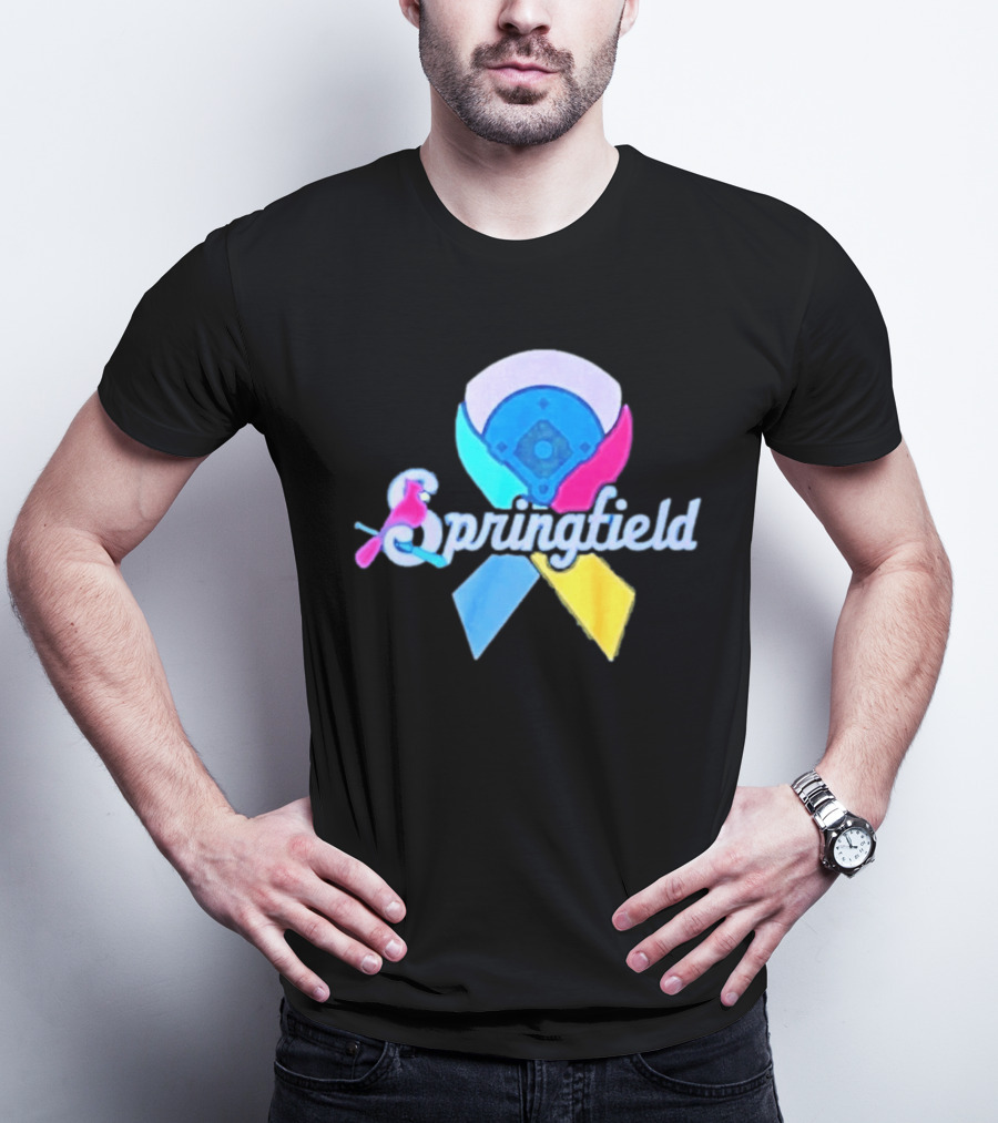 Springfield Baseball Ribbon Against Cancer Cardinal T-Shirt