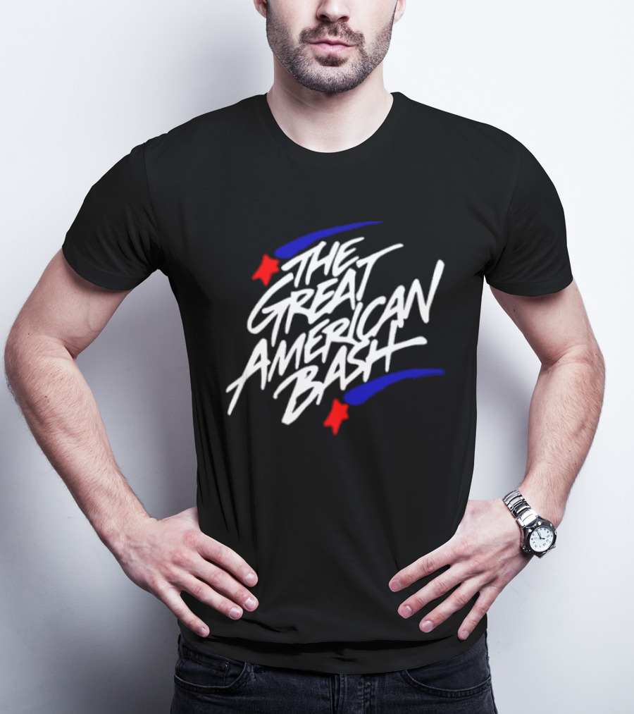 WWE The Great American Bash Wrestling Event Red Star Blue Streaks T-Shirt