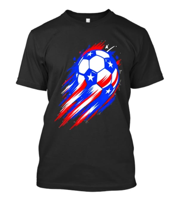 USA Cup 2026 Soccer Ball Stars And Stripes Brush Stroke T-Shirt