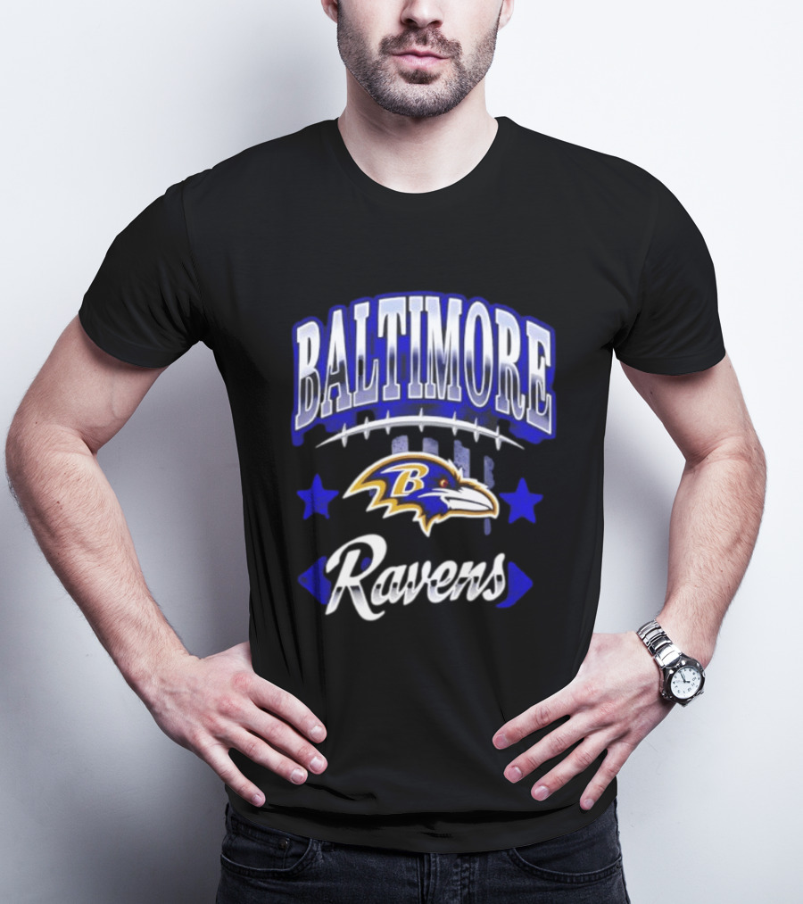 Baltimore Ravens NFL Team Logo And Stars 2026 T-Shirt