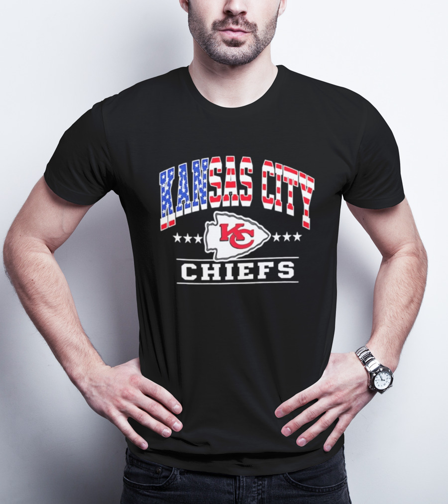 Kansas City Chiefs Americana Patriotic Flag Stars T-Shirt