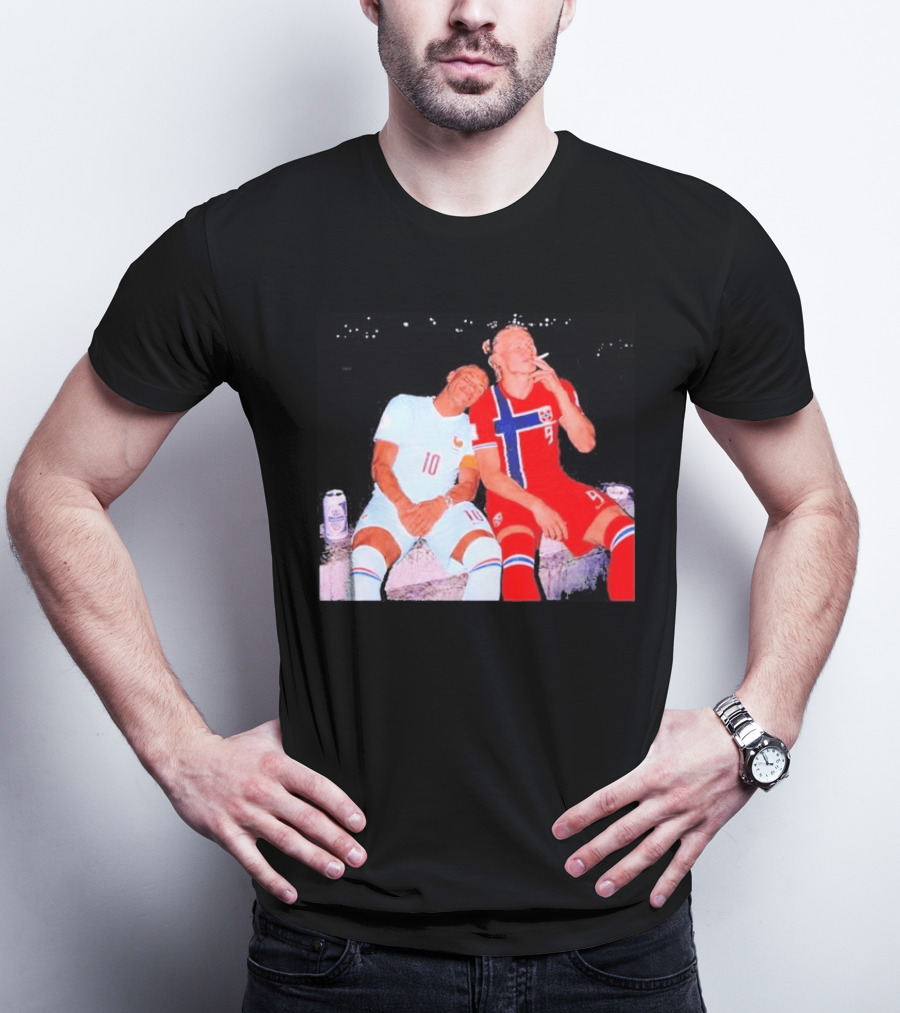 Kylian Mbappé France 10 Erling Haaland Norway 9 Soccer Friendship Fan T-Shirt