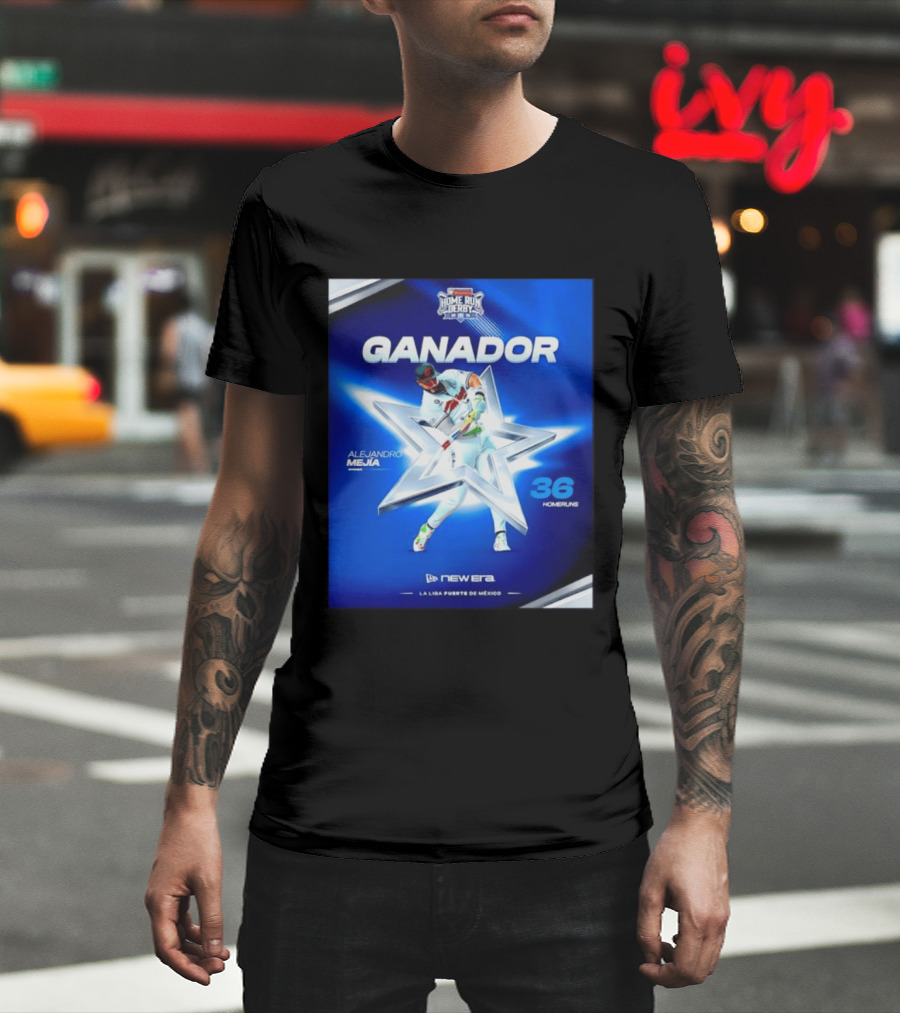 Ganador Alejandro Mejía Home Run Derby 36 Homeruns La Liga Fuerte De México T-Shirt
