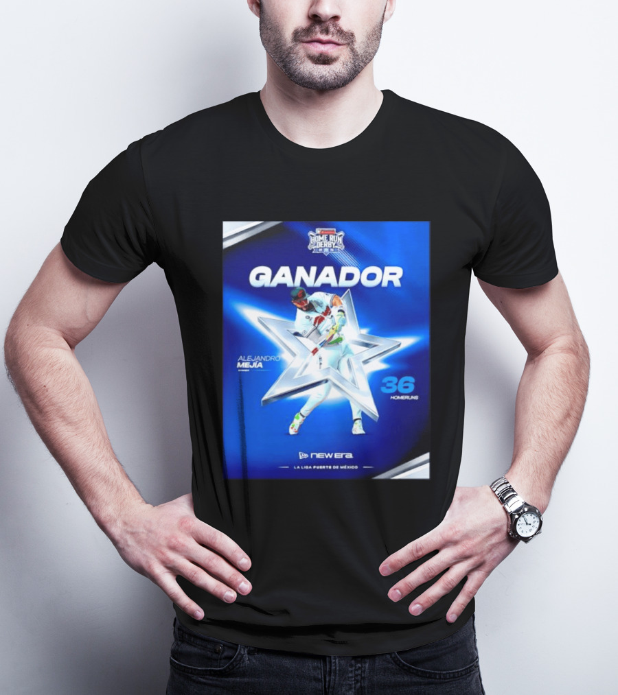Ganador Alejandro Mejía Home Run Derby 36 Homeruns La Liga Fuerte De México T-Shirt