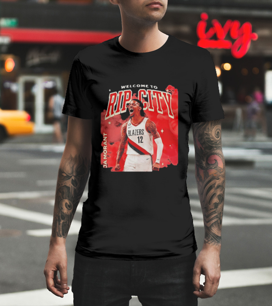 Ja Morant Welcome To Rip City Portland Trail Blazers Blazing Energy T-Shirt