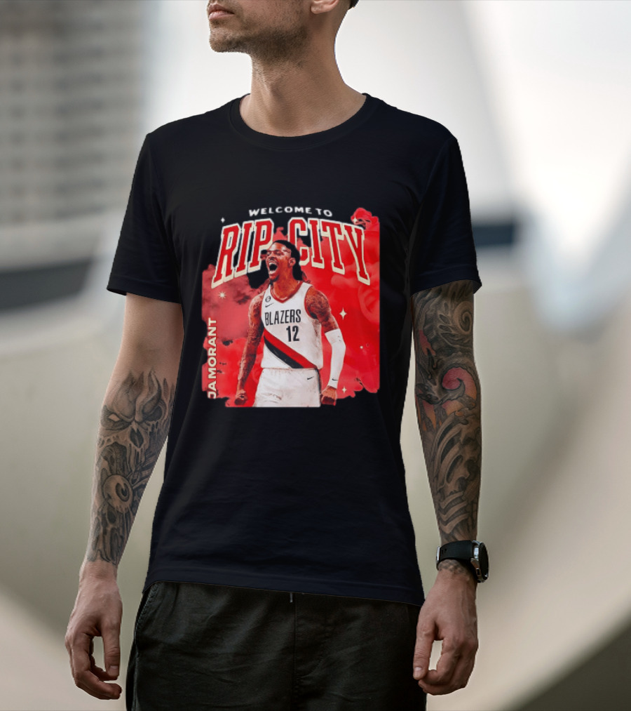 Ja Morant Welcome To Rip City Portland Trail Blazers Blazing Energy T-Shirt