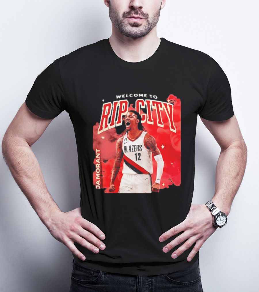 Ja Morant Welcome To Rip City Portland Trail Blazers Blazing Energy T-Shirt