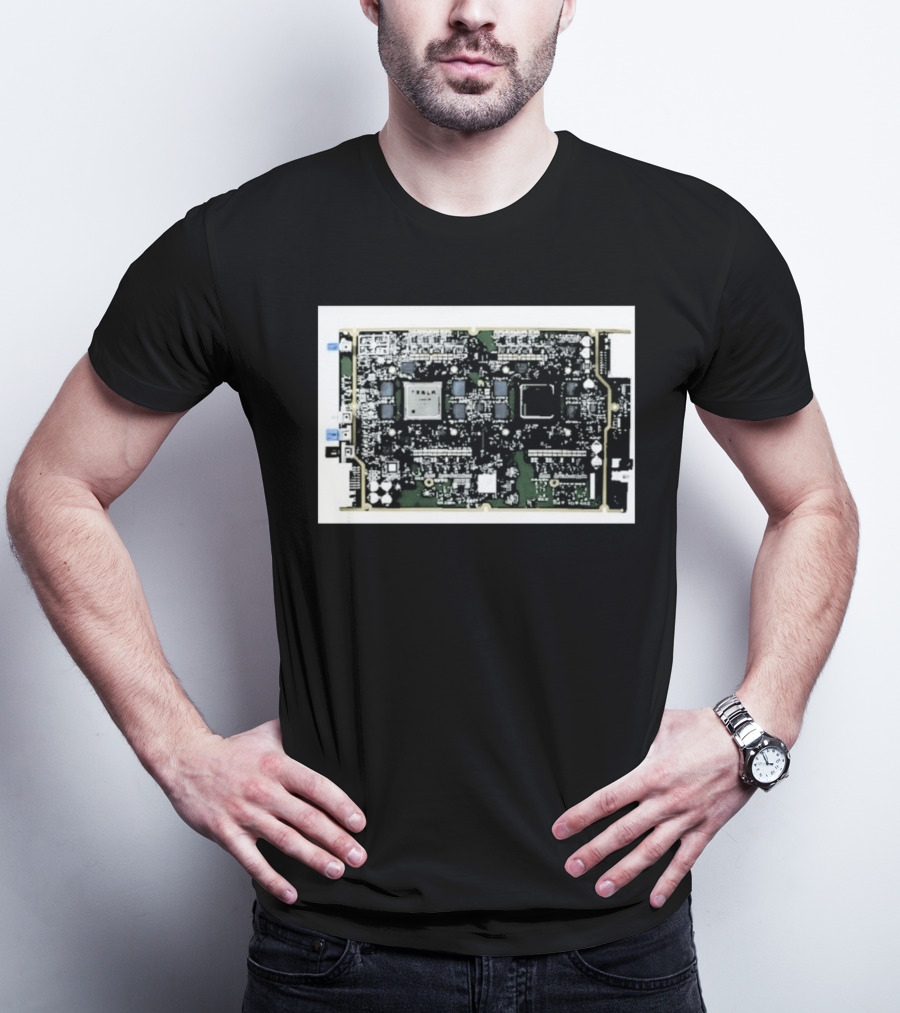 Tesla HW4 Brain Circuit Board Computer Chip Technology T-Shirt
