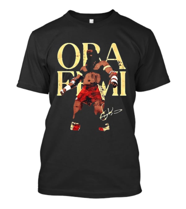 Oba Femi Obi Femi Boxing Warrior Red Shorts Pose T-Shirt