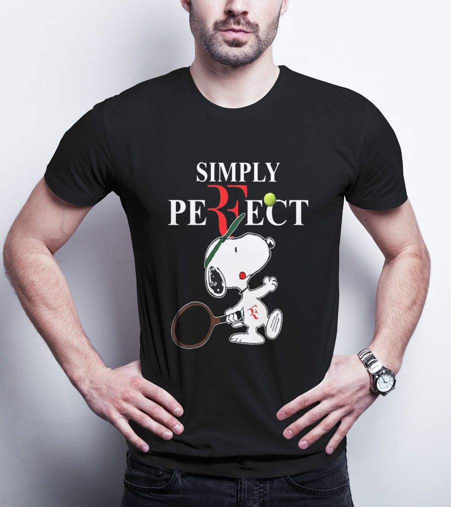 Snoopy Roger Federer Simply Perfect Tennis Player Peanuts T-Shirt
