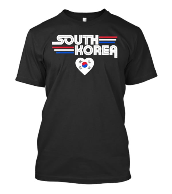 South Korea Heart Flag With Red And Blue Stripes T-Shirt