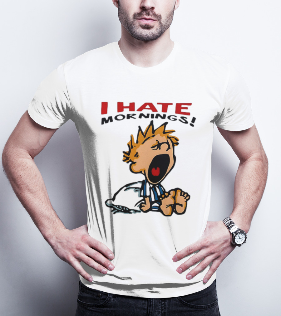 Calvin I Hate Mornings Comic T-Shirt