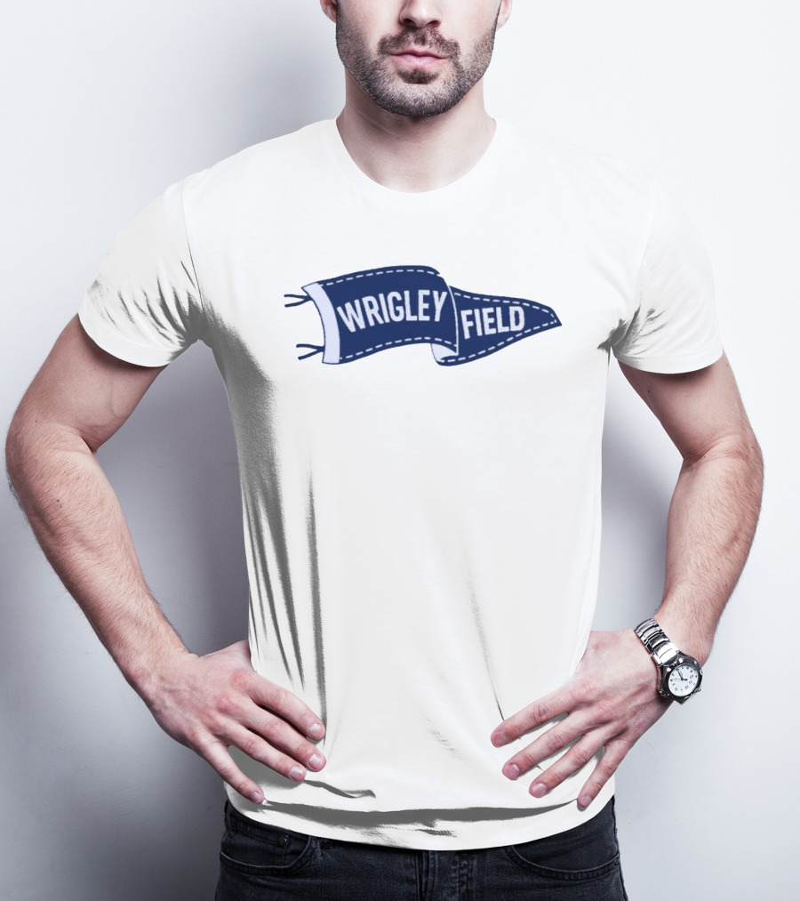 Wrigley Field Pennant Vintage Chicago Cubs Memorabilia T-Shirt