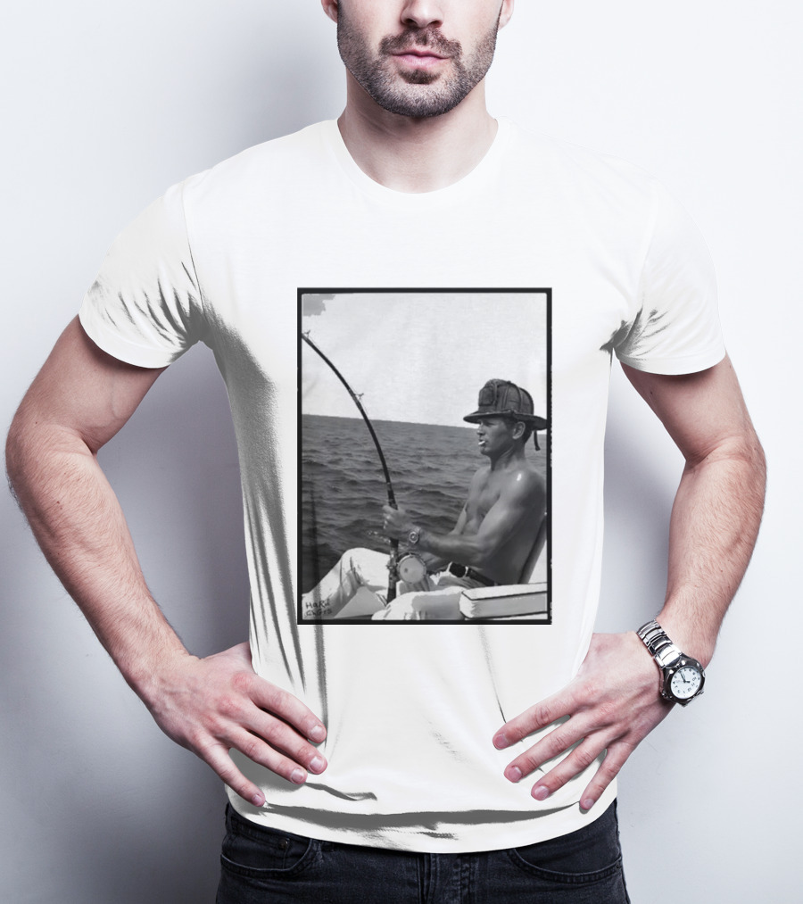 Paul Newman Fishing Wrk Hrd Ply Hrd HARRISON1973 T-Shirt