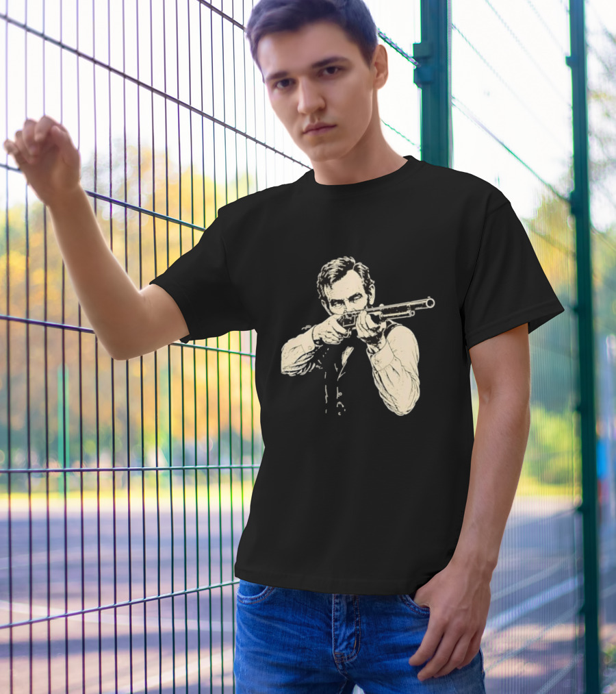 Abraham Lincoln With Lever Action Rifle Famous United States President T-Shirt