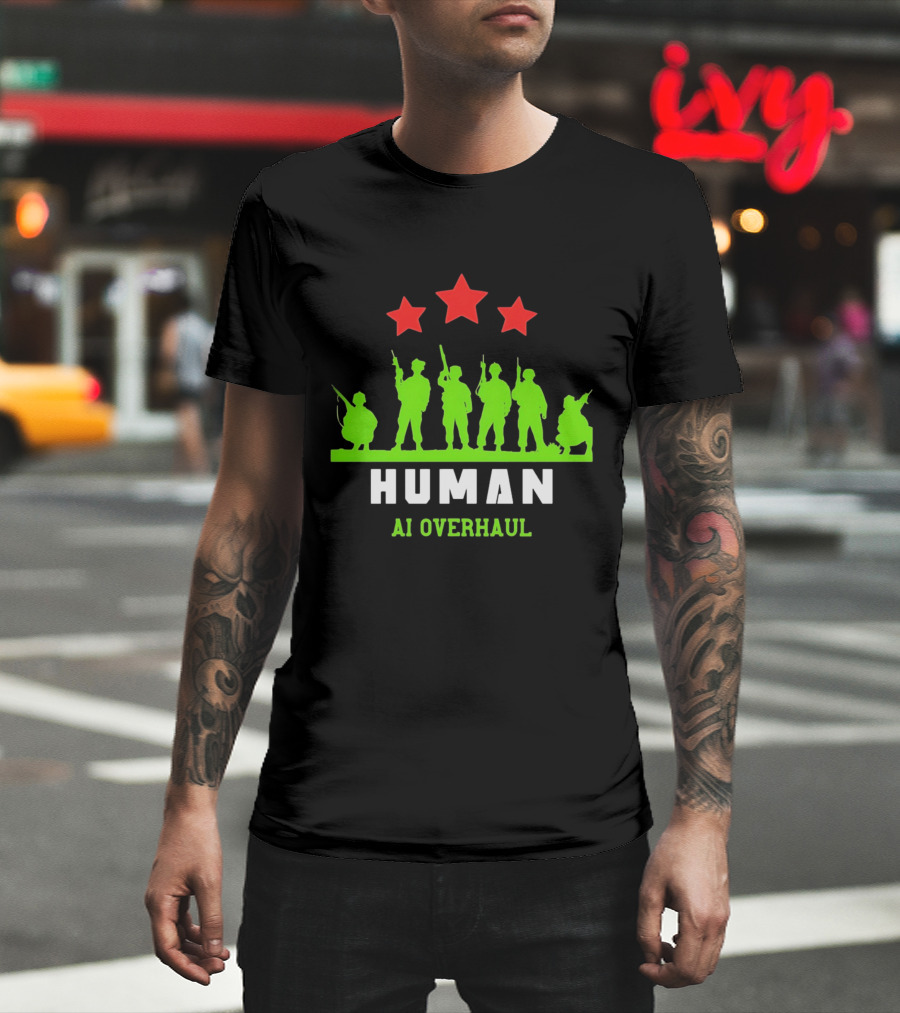 AI Overhaul Human Soldiers With Red Stars T-Shirt