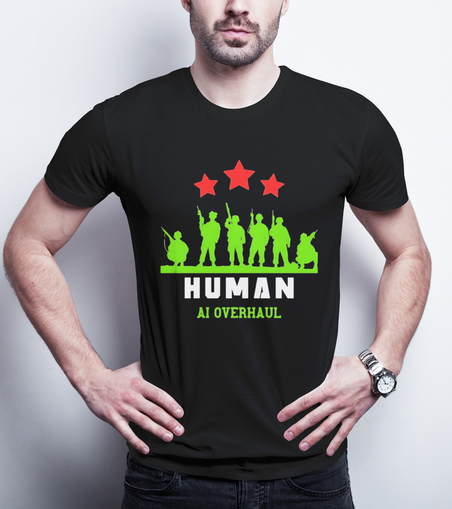 AI Overhaul Human Soldiers With Red Stars T-Shirt