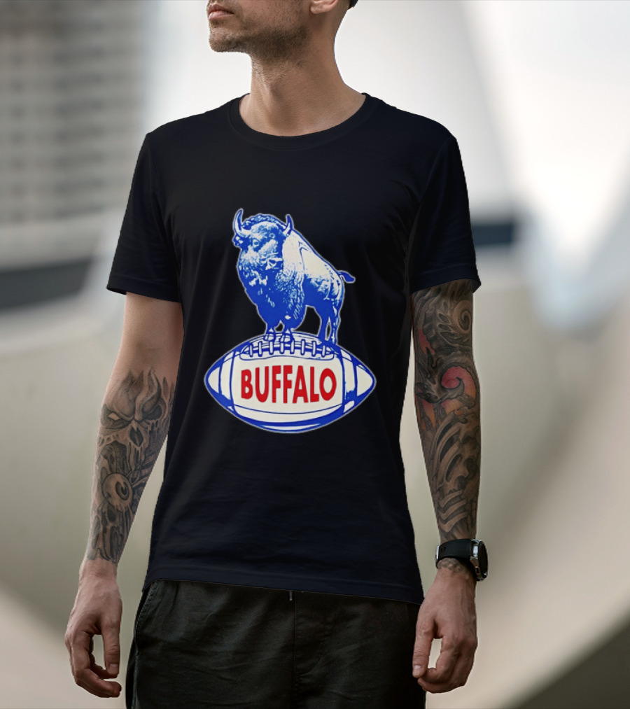 Buffalo Bills Vintage Standing Bison On Football Retro Nostalgia T-Shirt