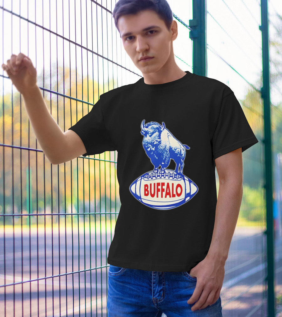 Buffalo Bills Vintage Standing Bison On Football Retro Nostalgia T-Shirt