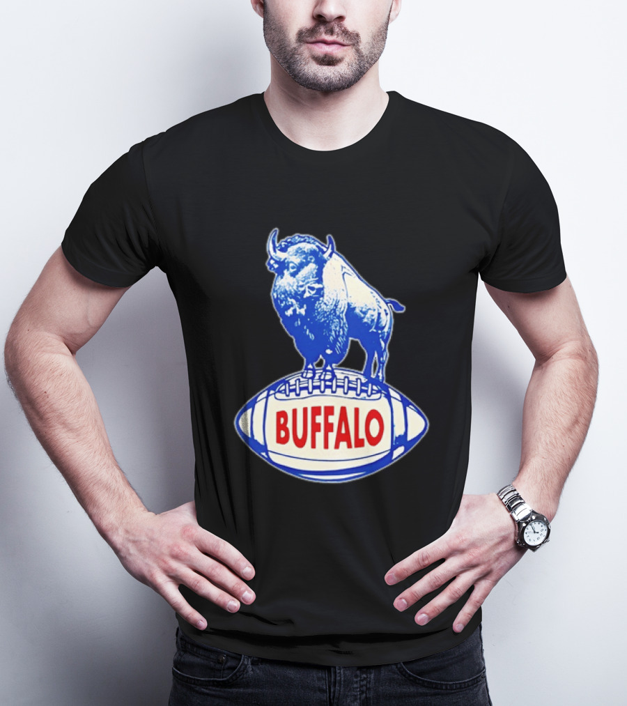 Buffalo Bills Vintage Standing Bison On Football Retro Nostalgia T-Shirt
