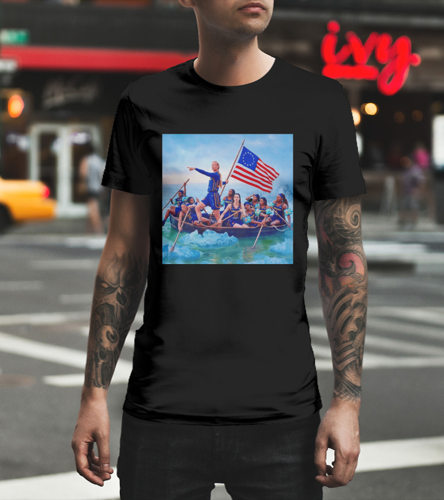Indiana Fever Crossing The Delaware With Floaties Basketball Team T-Shirt