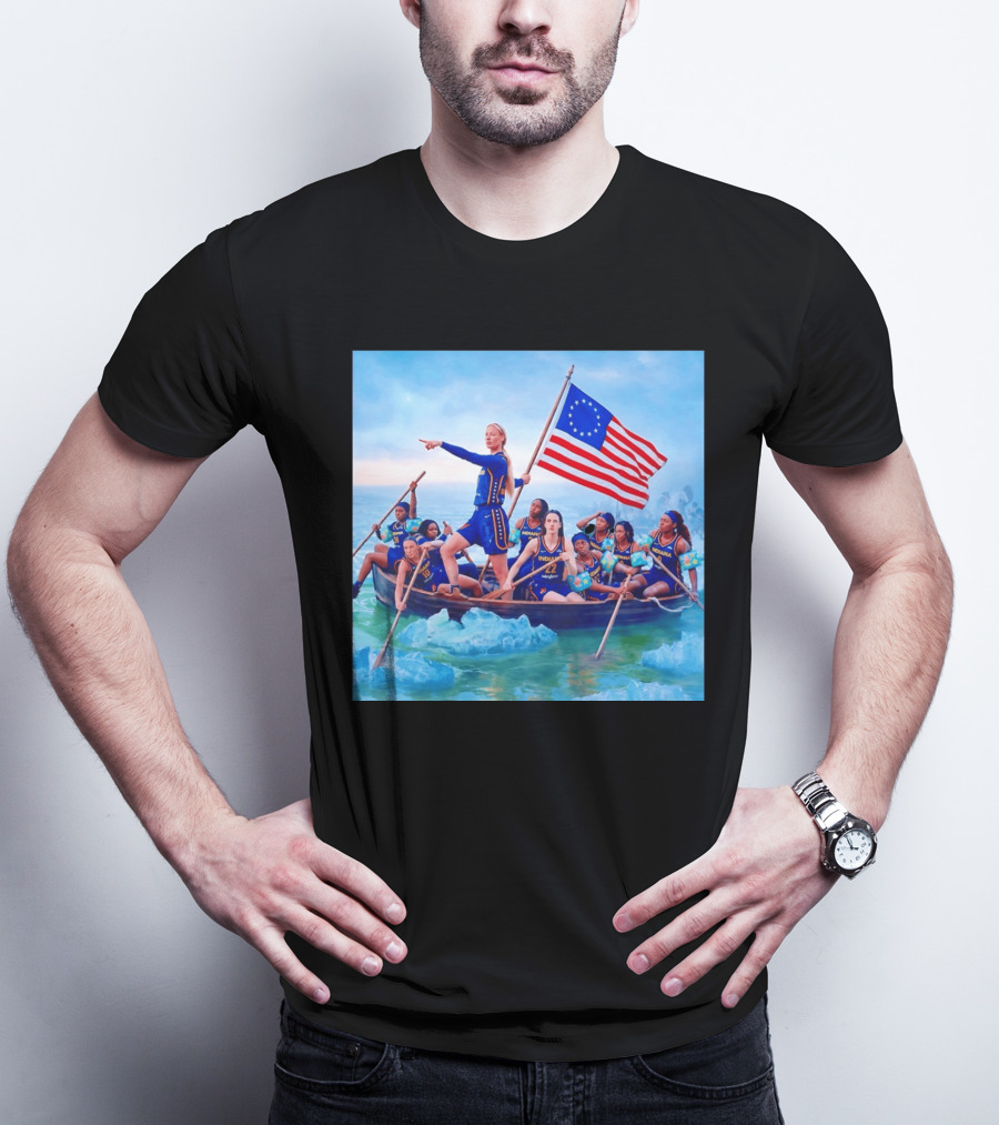 Indiana Fever Crossing The Delaware With Floaties Basketball Team T-Shirt