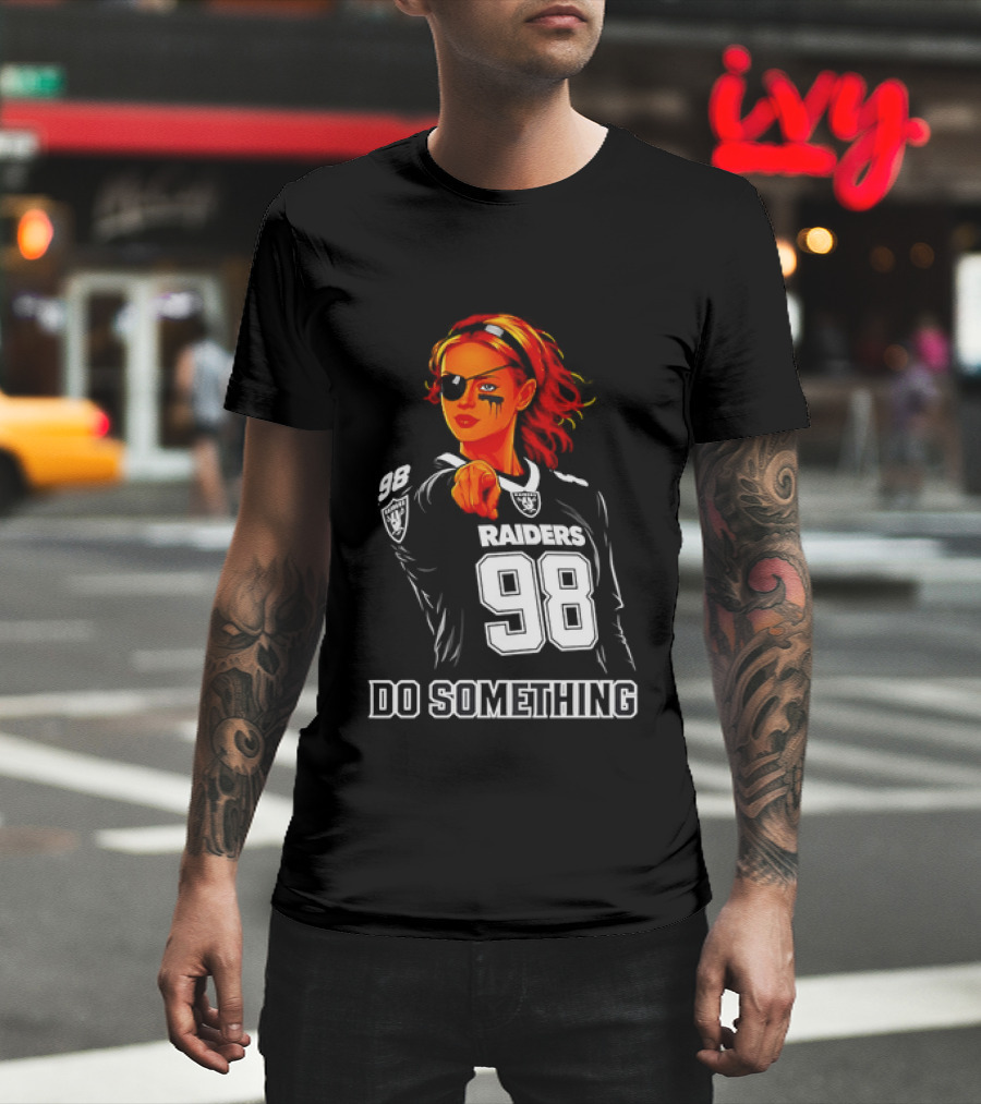Do Something Raiders 98 Football Woman Pointing T-Shirt