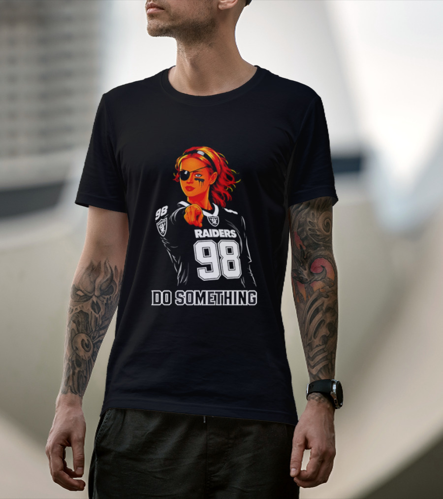 Do Something Raiders 98 Football Woman Pointing T-Shirt