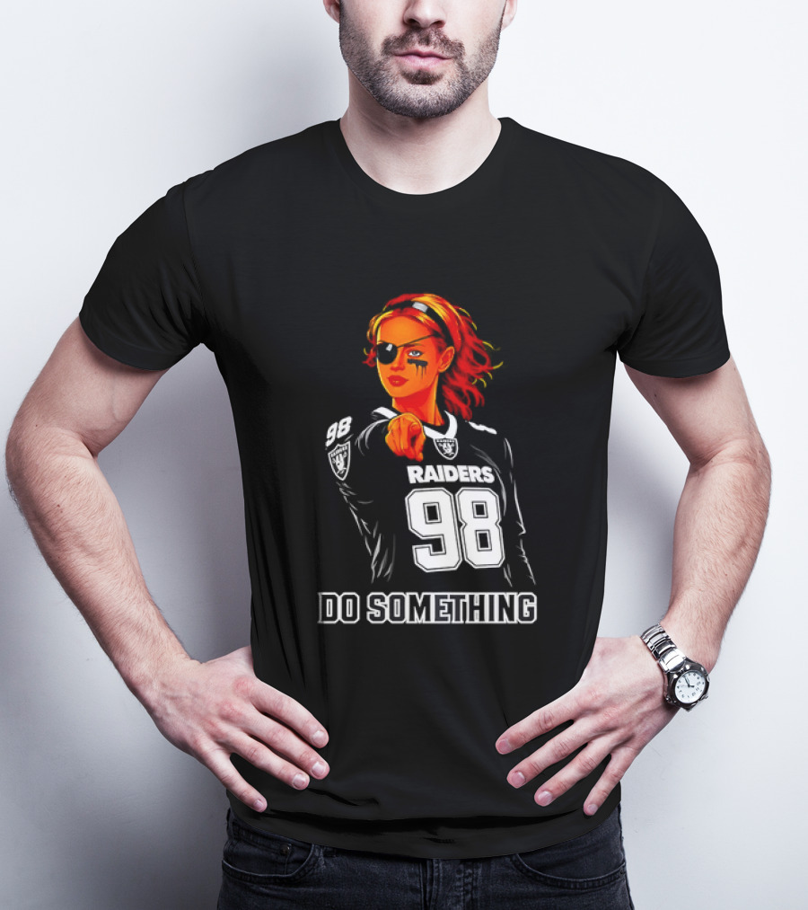 Do Something Raiders 98 Football Woman Pointing T-Shirt