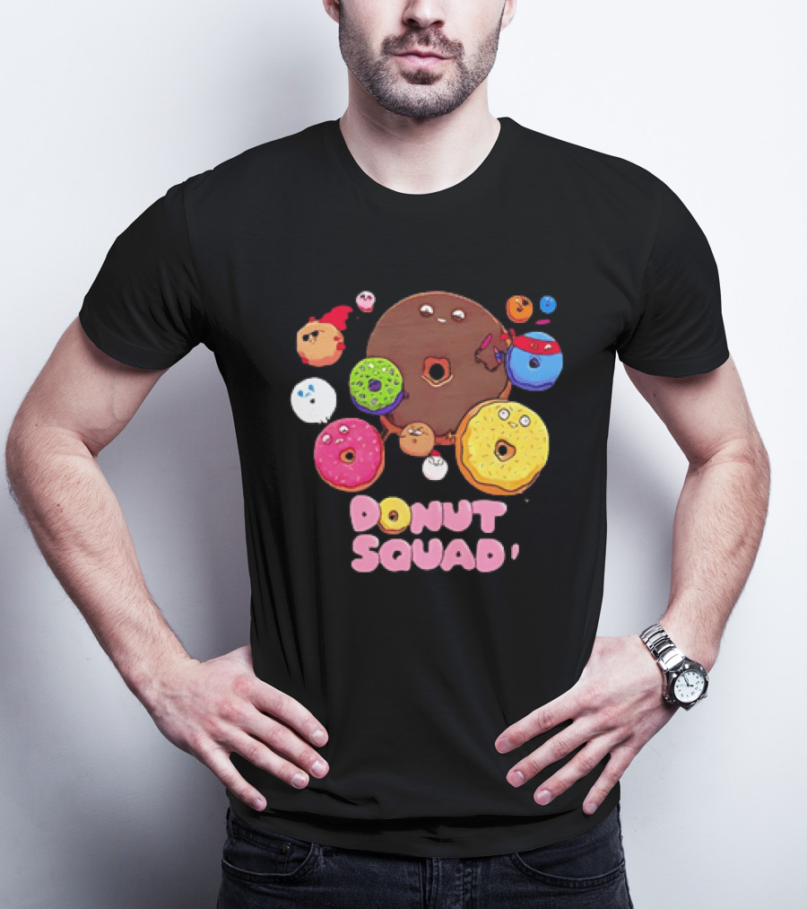 Colorful Donut Squad Cartoon Team With Playful Characters T-Shirt