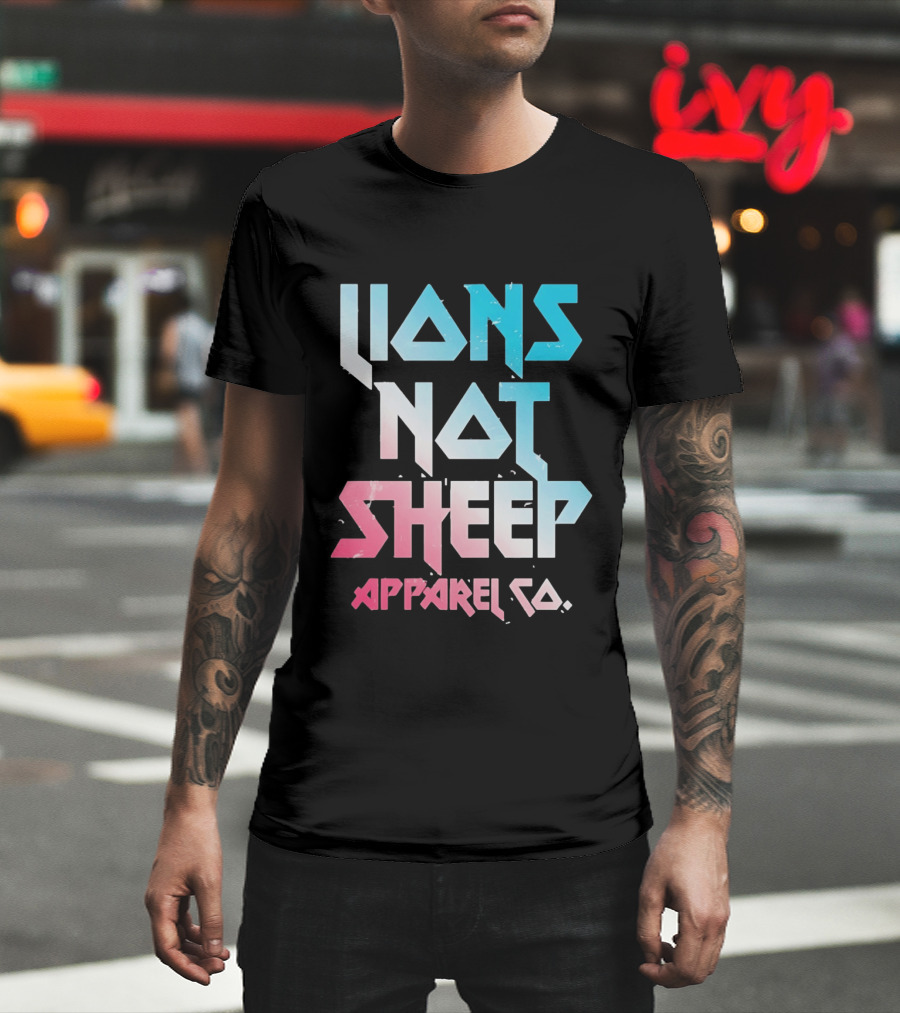Lions Not Sheep Apparel Co. Mens Tagline Print T-Shirt