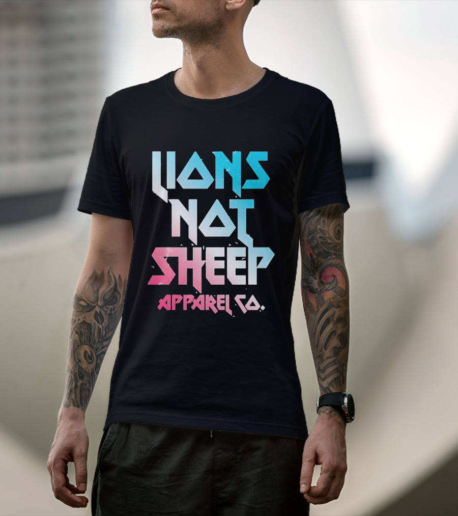 Lions Not Sheep Apparel Co. Mens Tagline Print T-Shirt