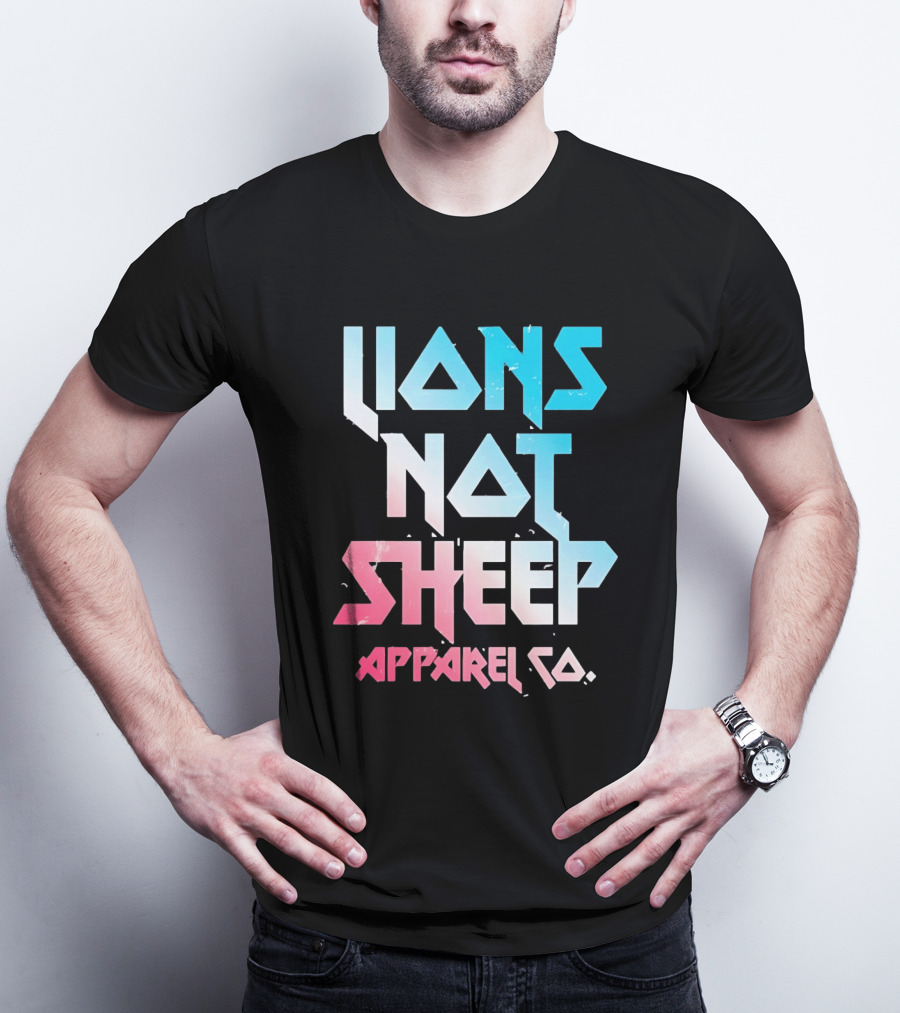 Lions Not Sheep Apparel Co. Mens Tagline Print T-Shirt