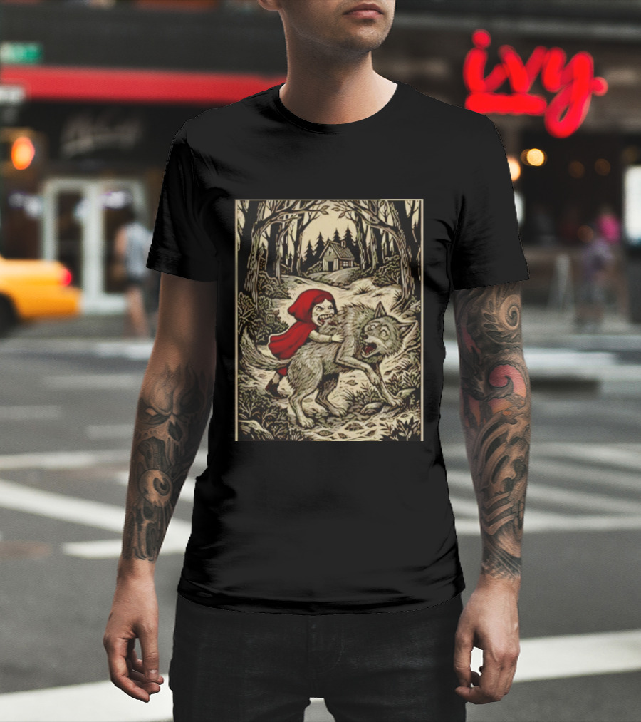 Little Red Riding Hood Humor Inverted Stories Wolf Reversal T-Shirt