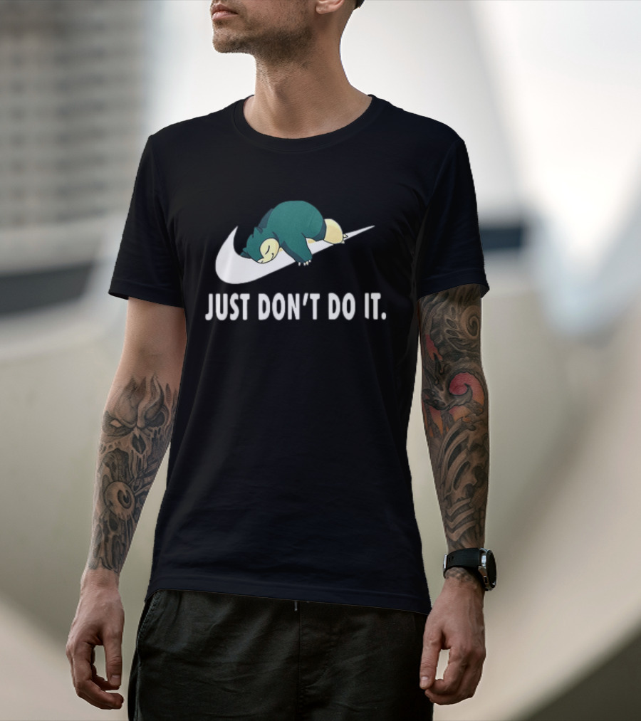 Snorlax Just Don't Do It Pokemon Parody With Iconic Swoosh T-Shirt