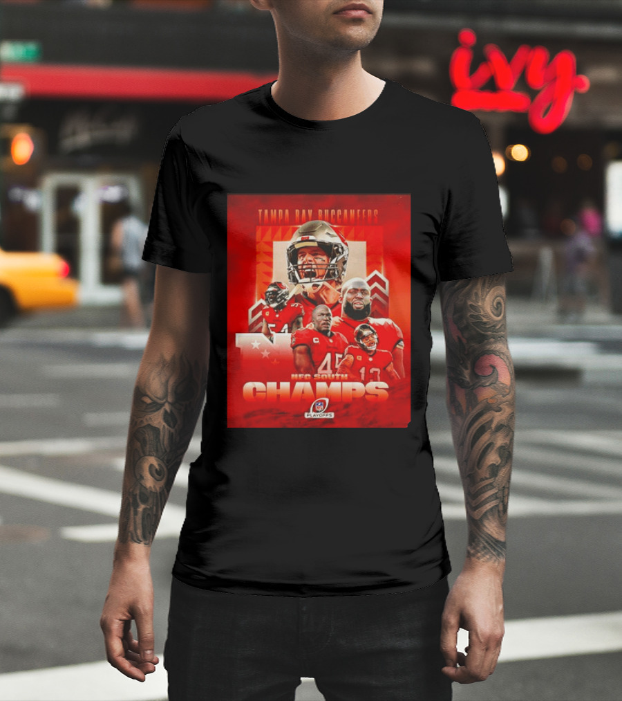 Tampa Bay Buccaneers NFL Playoffs NFC South Champs Celebration T-Shirt