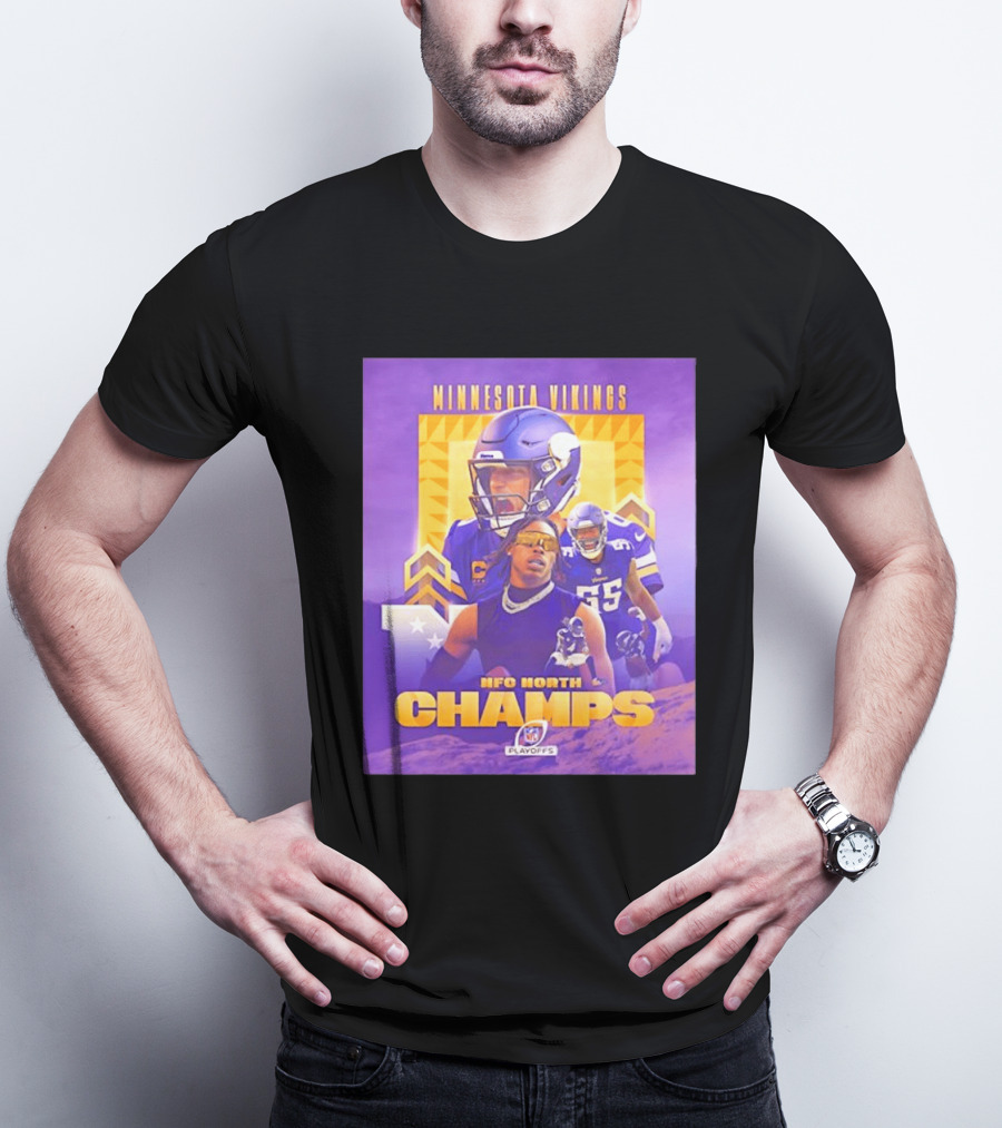 Minnesota Vikings NFC North Champs 2022 Playoffs Celebration T-Shirt