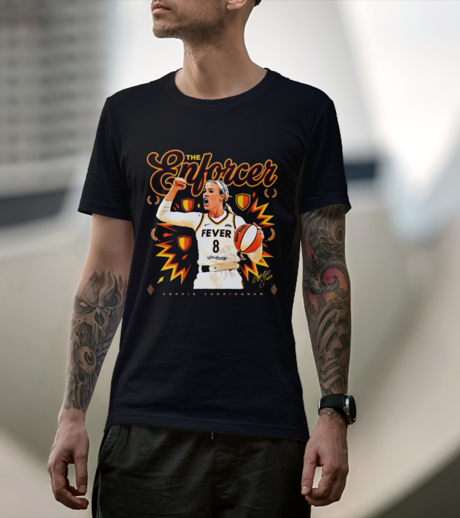 The Enforcer Sophie Cunningham Fever 8 Indiana Basketball WNBA 2026 T-Shirt