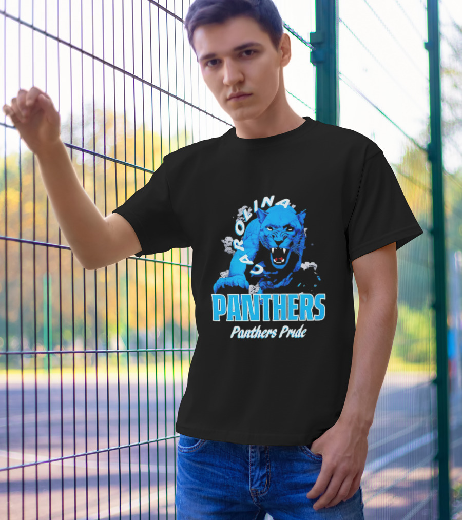 Carolina Panthers Pride Charging Forward Fierce Blue Panther T-Shirt