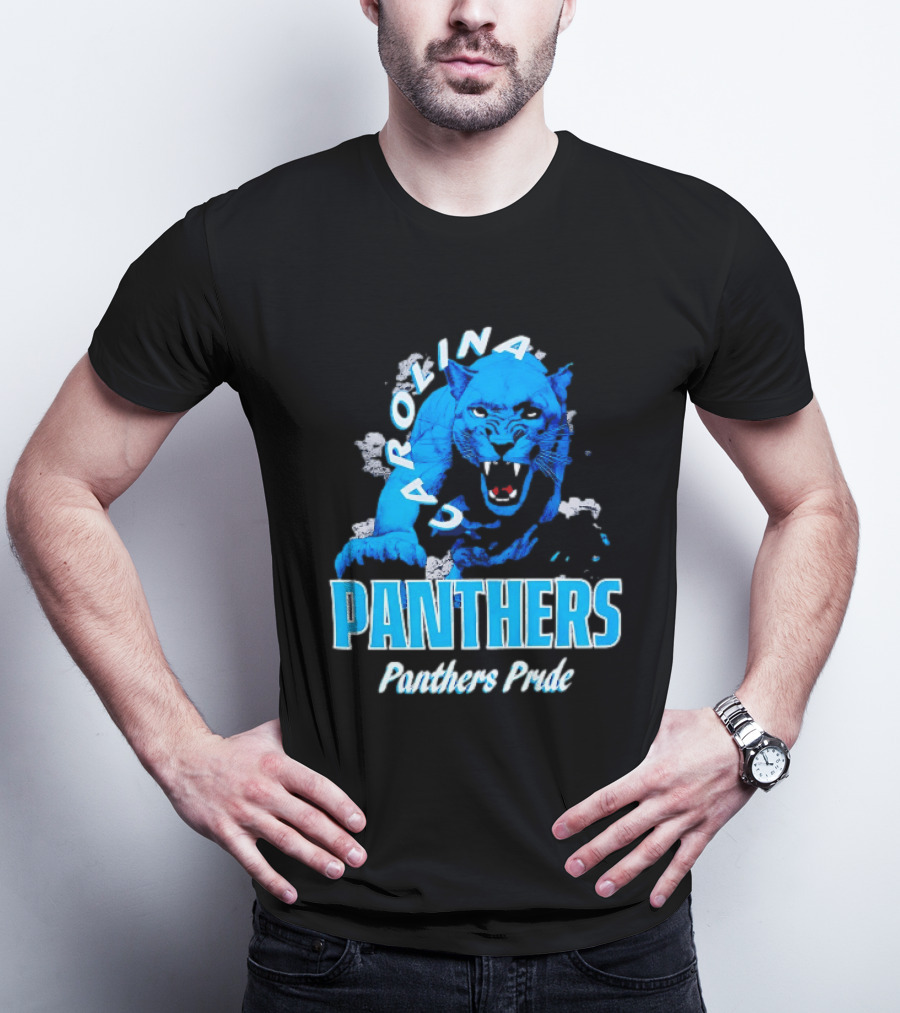 Carolina Panthers Pride Charging Forward Fierce Blue Panther T-Shirt