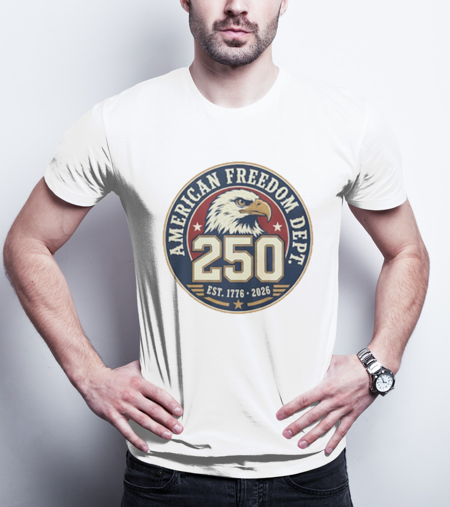 American Freedom Dept 250th Anniversary Est 1776 2026 Bald Eagle Stars T-Shirt