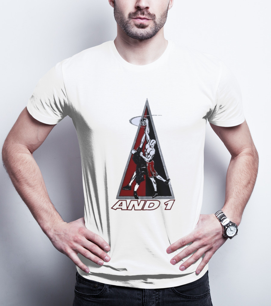 AND 1 Basketball Players Dunking Triangle T-Shirt