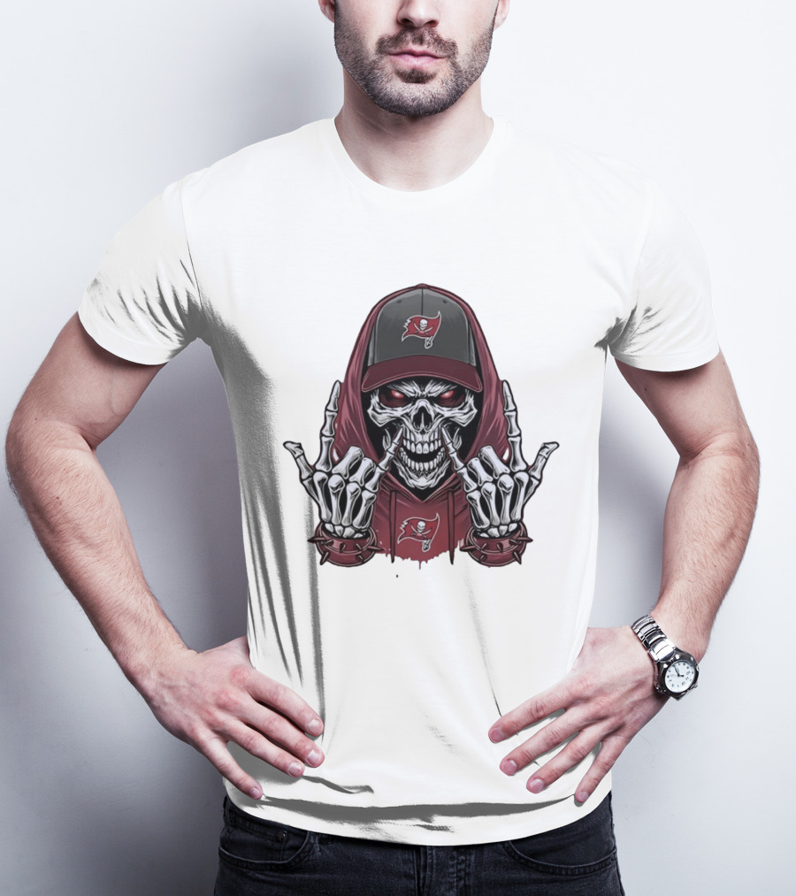 Buccaneers Skeleton Rock On Pirate T-Shirt