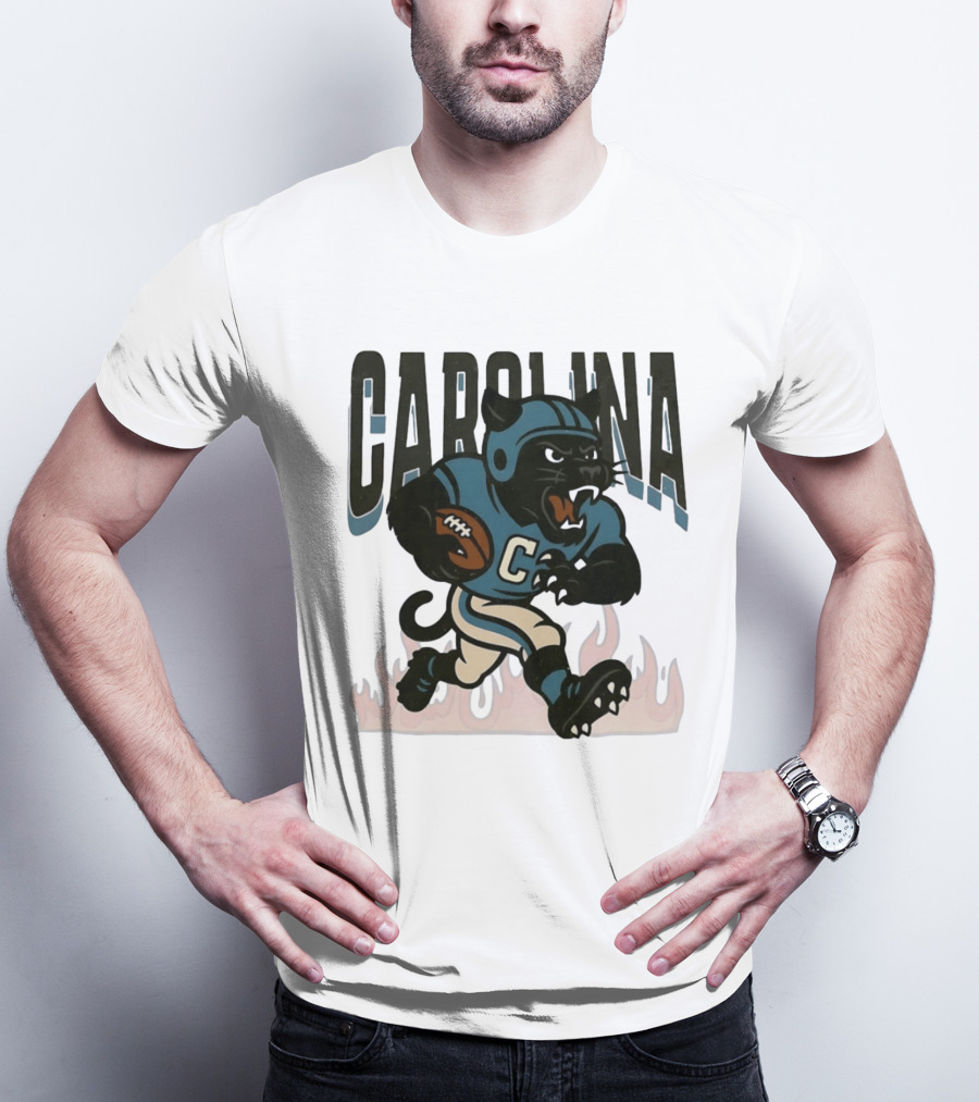 Carolina Panther Football Player Running With Ball T-Shirt