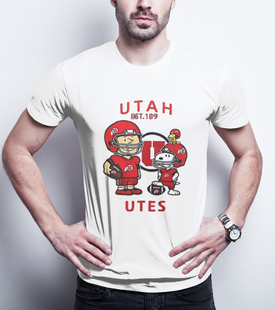 Charlie Brown Snoopy Woodstock Utah Utes EST 1892 Football Team T-Shirt